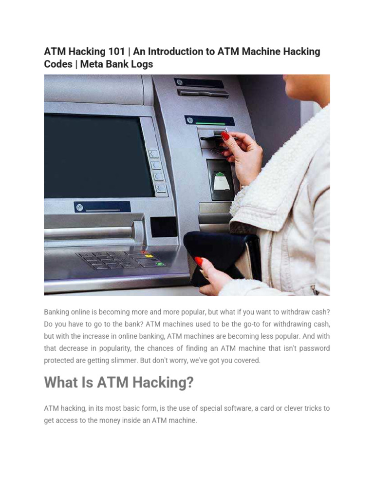 ATM Hacking 101 | PDF | Automated Teller Machine | Security