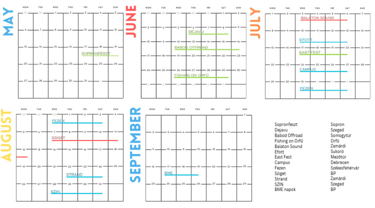 Kalendár | PDF | Summer Events