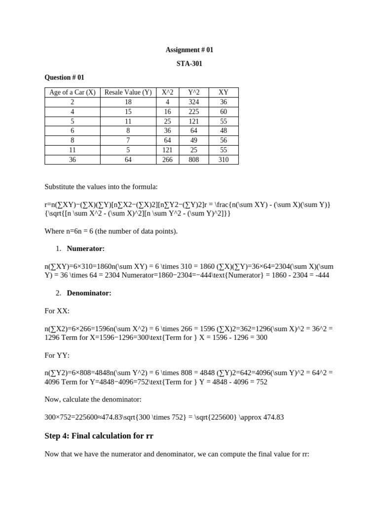 Assignment # 01 | PDF | Statistical Analysis | Teaching Mathematics