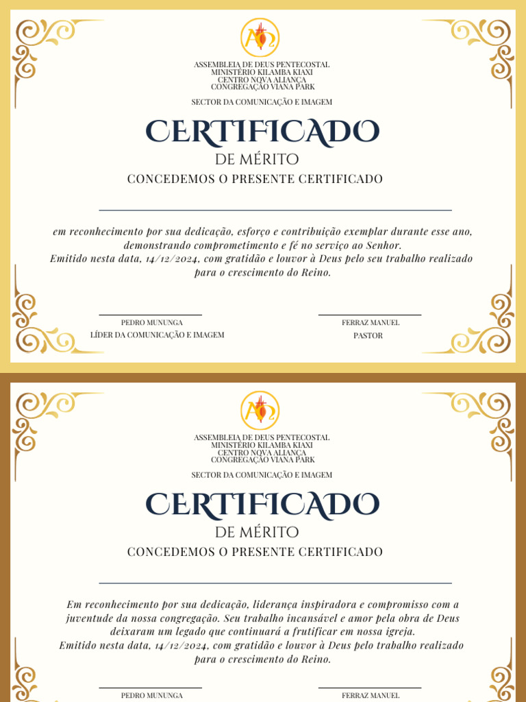 Cream Bordered Appreciation Certificate | PDF | Pentecostalismo ...