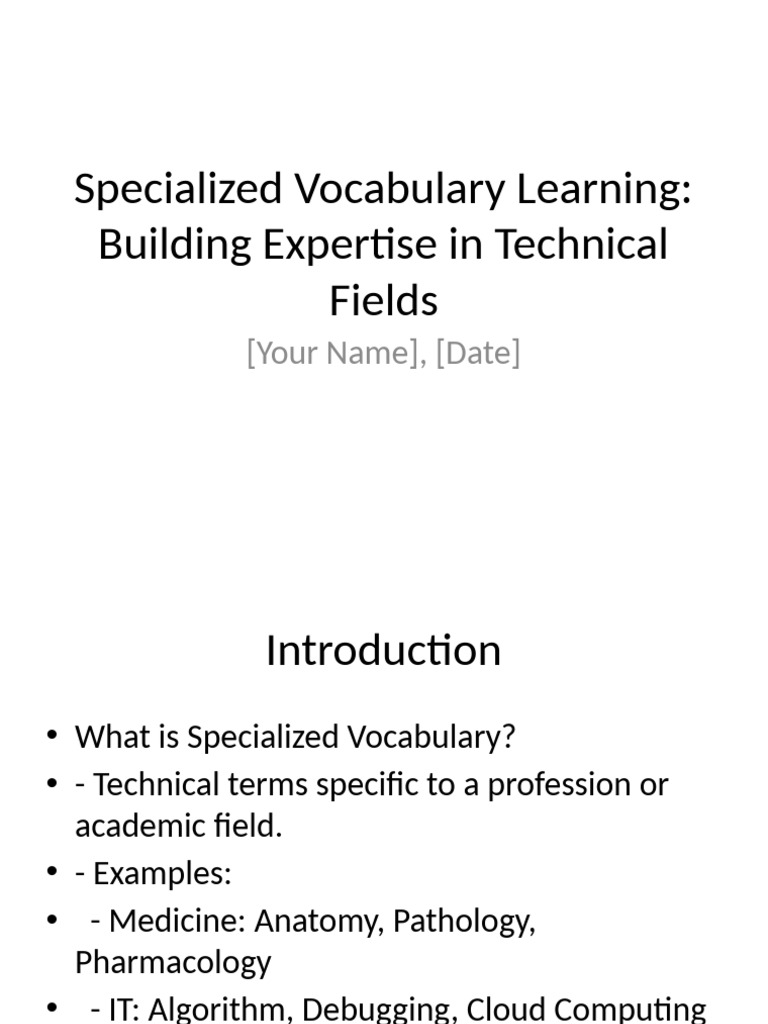 Specialized Vocabulary Learning | PDF