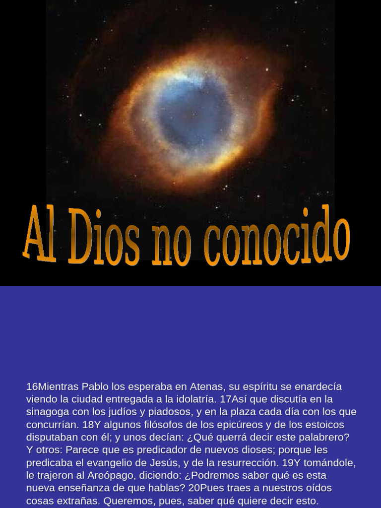 Reflexión sobre el Dios No Conocido | PDF | Pablo el apóstol | Creencia ...