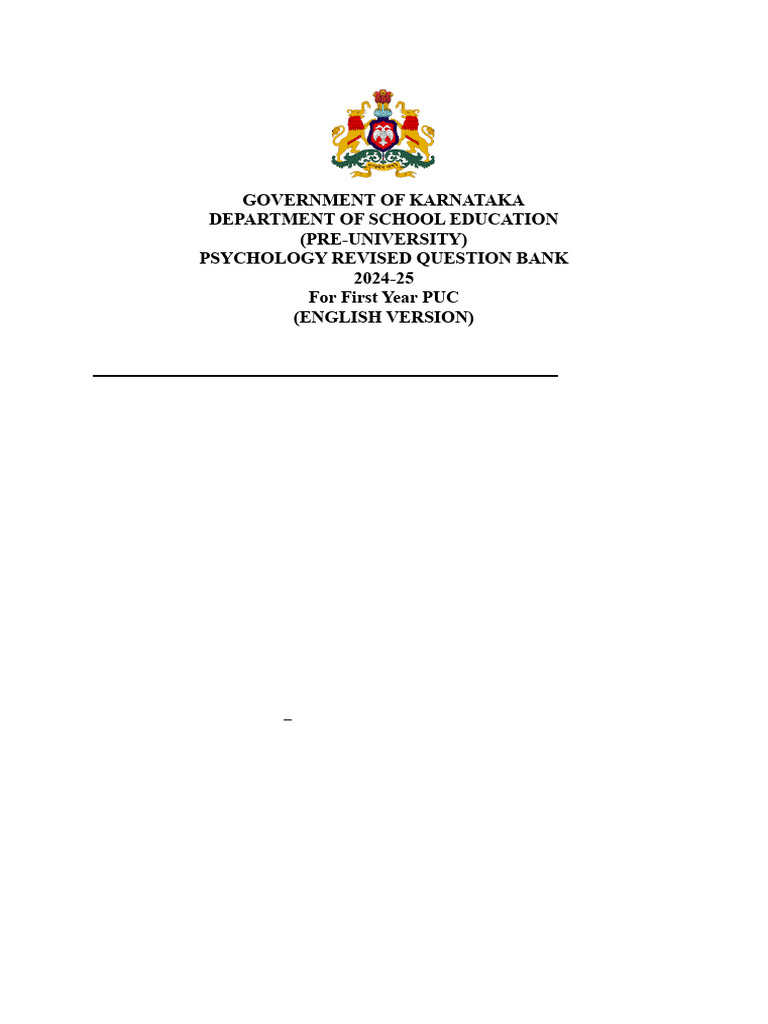 I PUC QB(EV)Pdf | PDF | Perception | Psychology