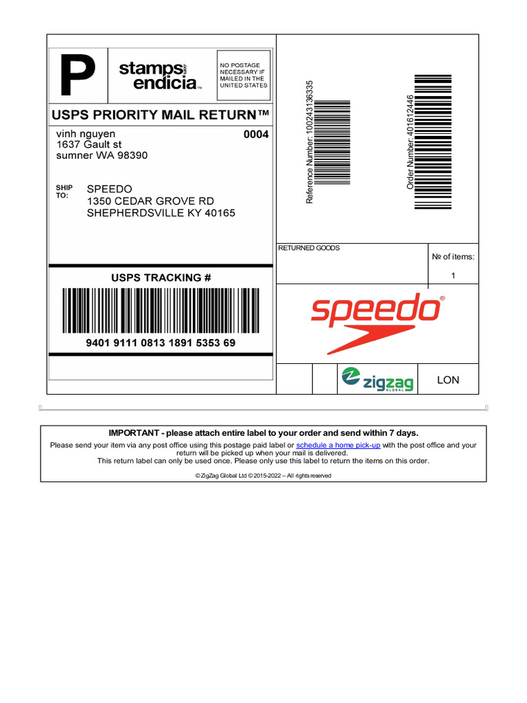 USPS Return Label Instructions | PDF