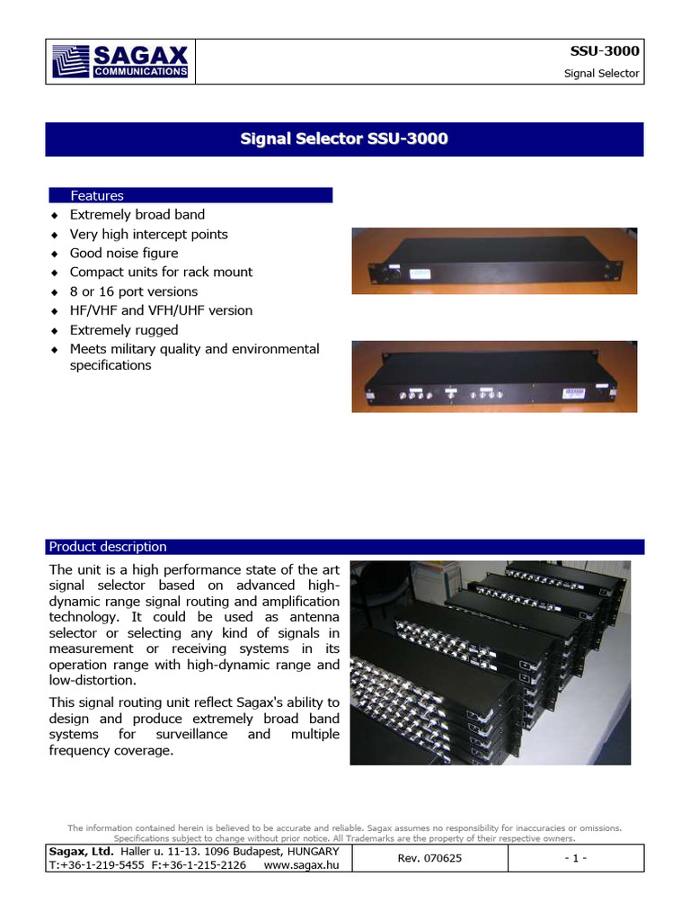 SSU-3000 | PDF | Very High Frequency | Ultra High Frequency