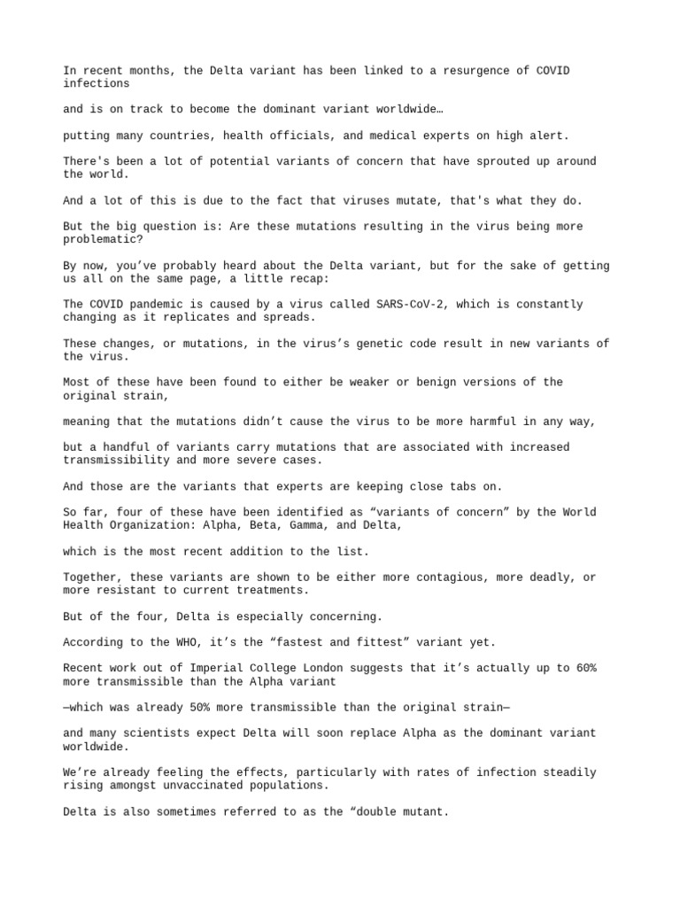 (English (United States) ) Delta Variant - What You Need To Know ...