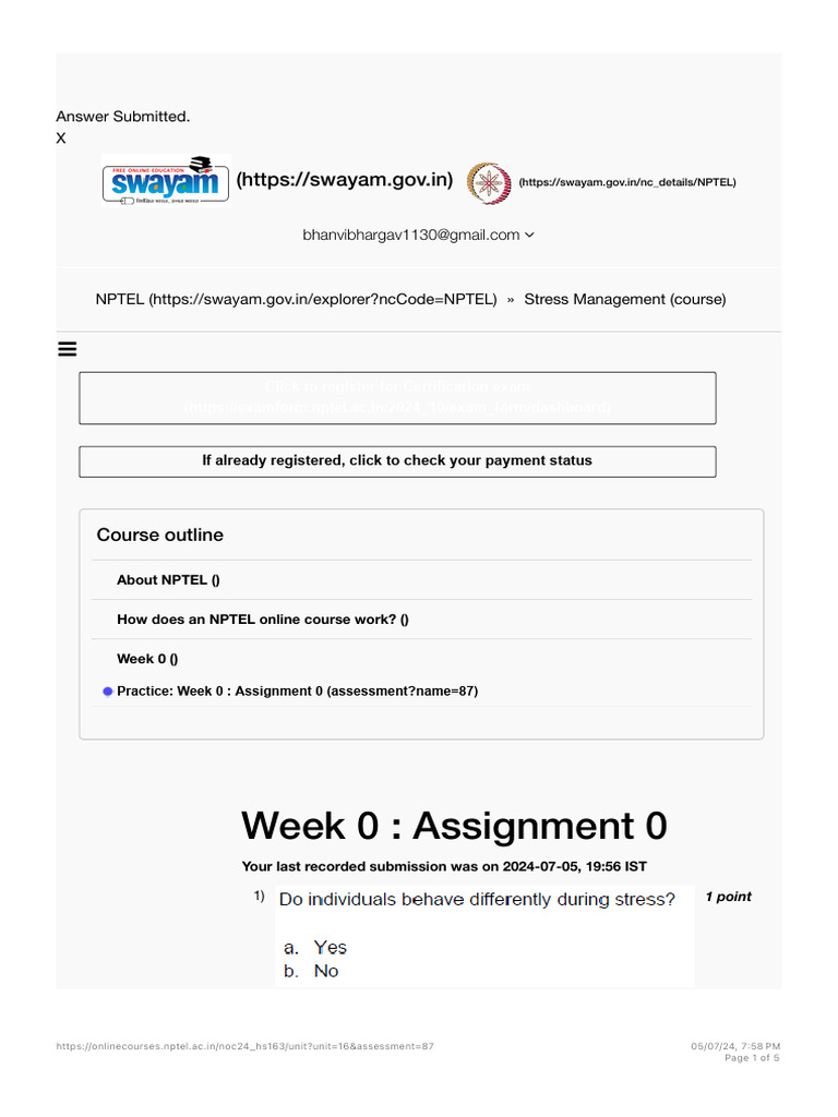Stress Management - Unit 3 - Week 0 | PDF | Qualifications