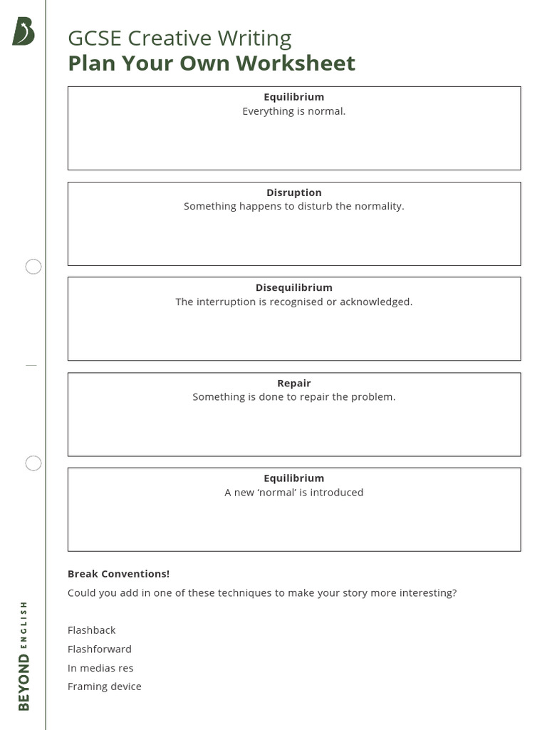 Plan Your Own Worksheet | PDF