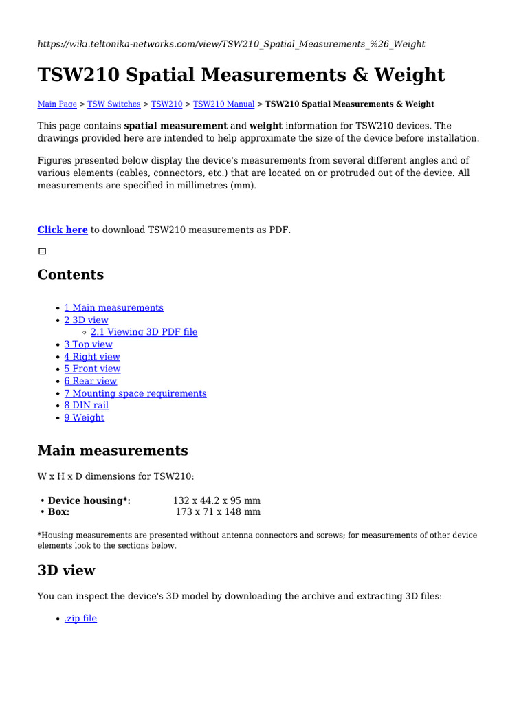 TSW210 Spatial Measurements - Weight | PDF | Computing | Software
