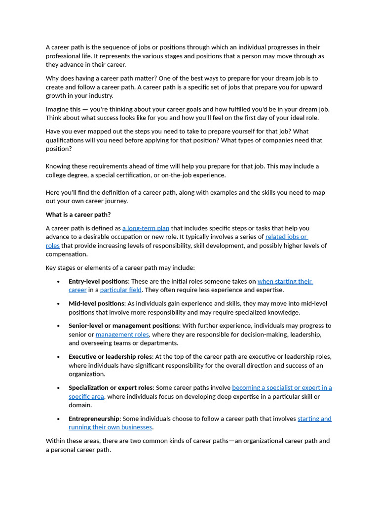 Career Path Gs Project | PDF | Employment | Time Management