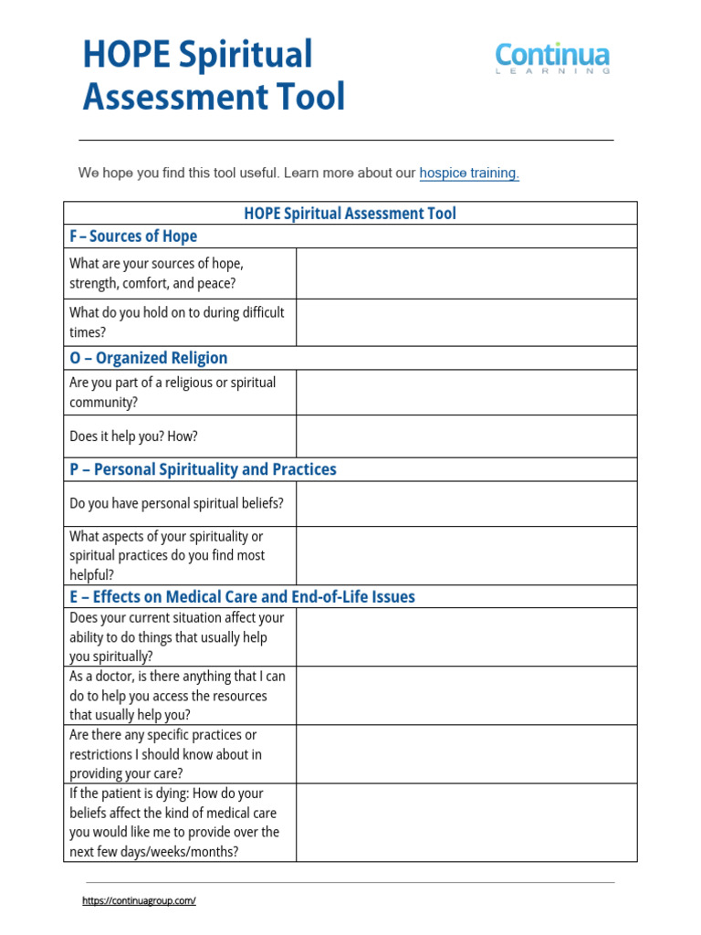 Hope-Spiritual-Assessment-Tool | PDF