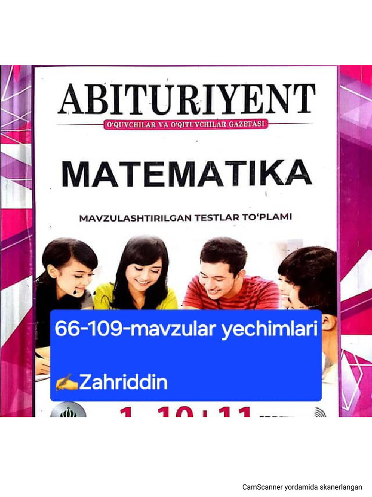ABITURIYENT 1-11 66-109-Mavzular Yechimlari | PDF