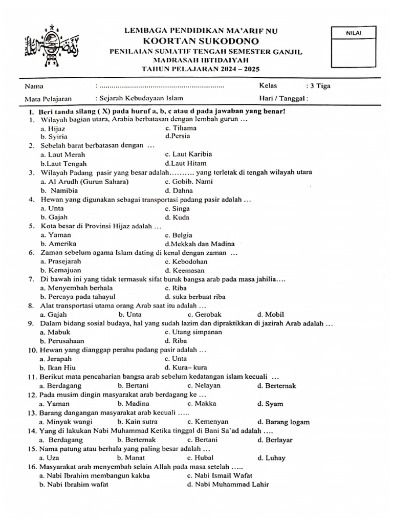 UTS KLS 3 (2024-2025) | PDF