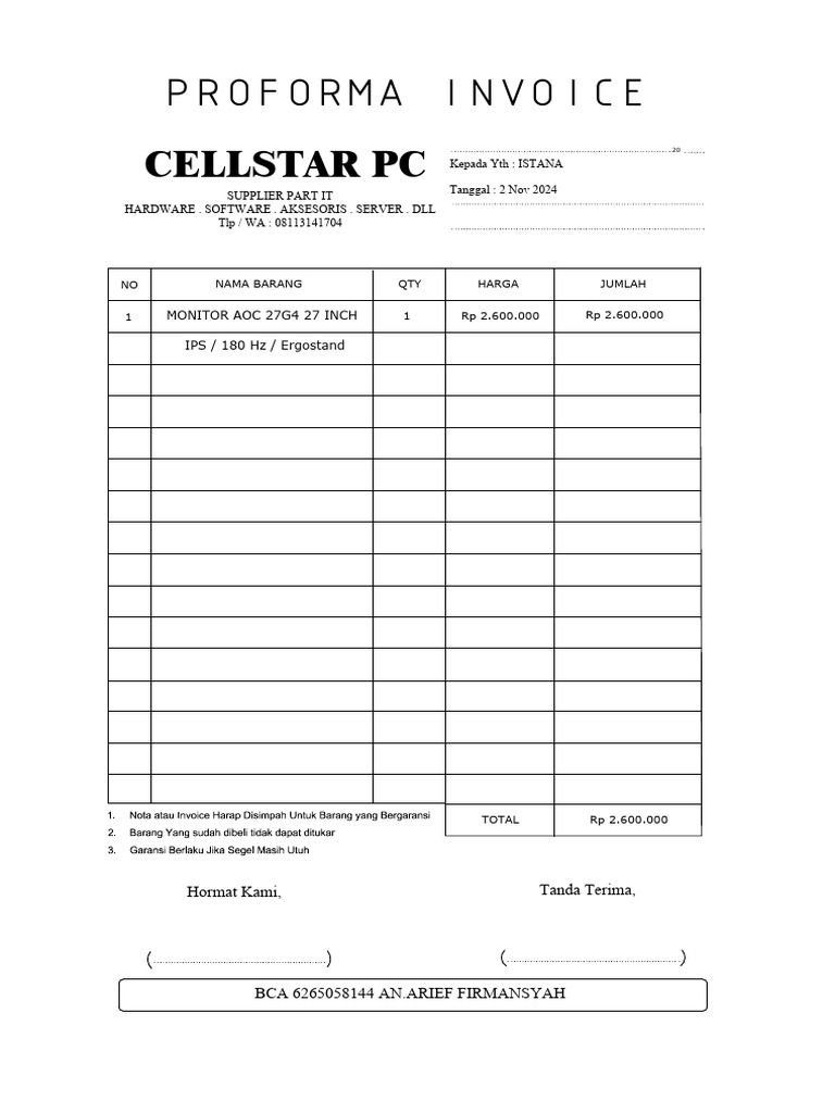 Invoice Monitor Suk Yo | PDF