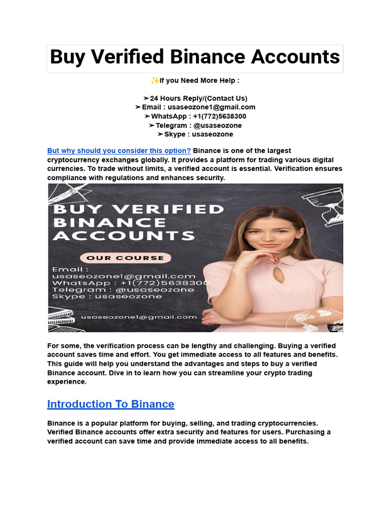 Buy Verified Binance Accounts | PDF | Cryptocurrency | Computer Security