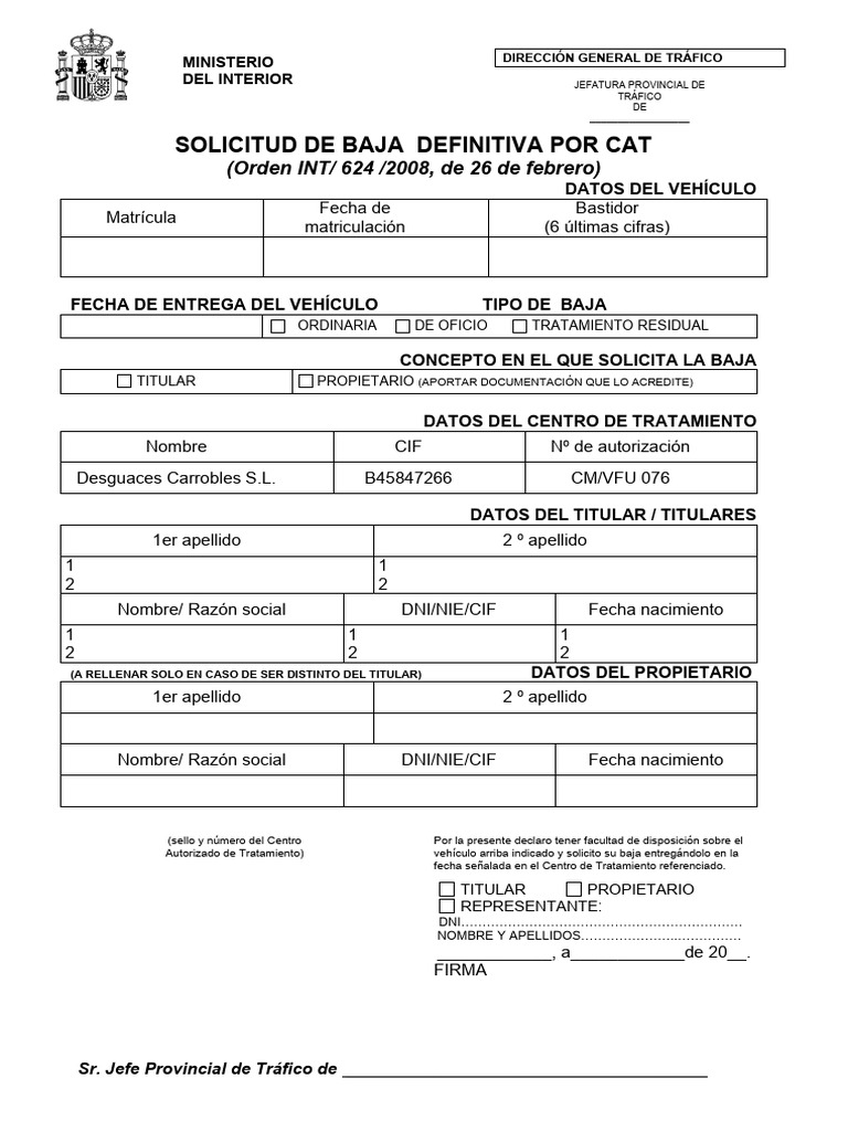 Solicitud de Baja Definitiva Por Catv | PDF | Documento de identidad ...