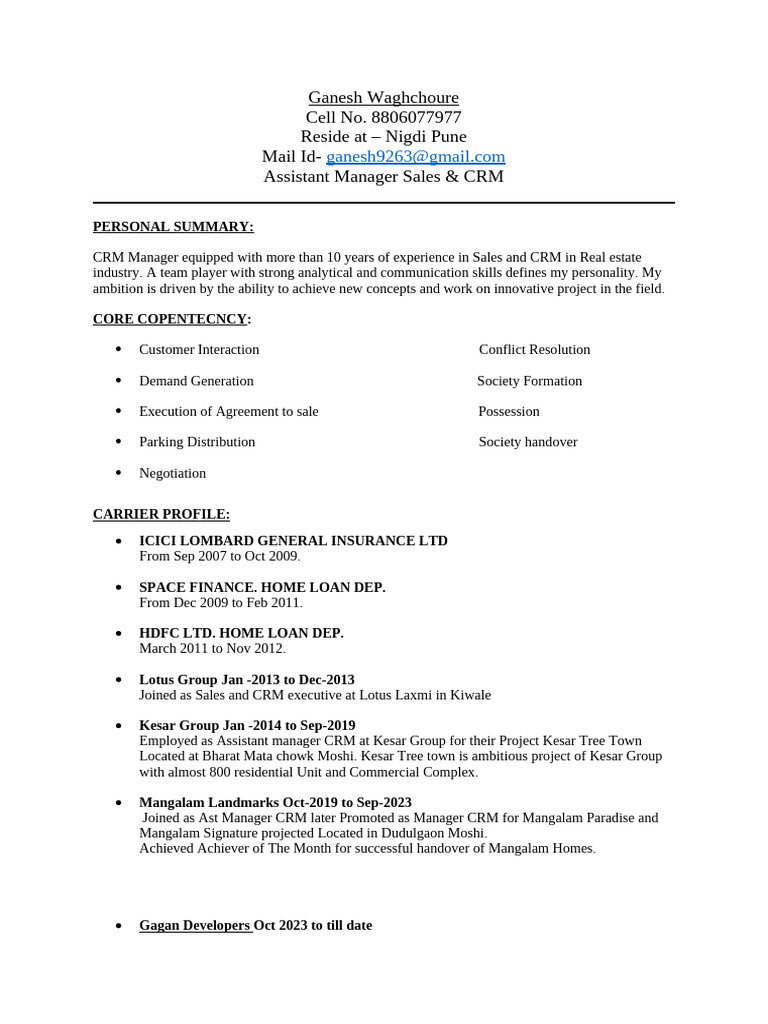 Ganesh CV | PDF | Customer Relationship Management | Business