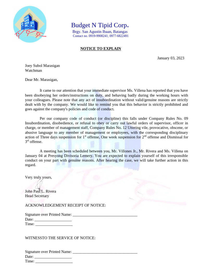 NTE Letter Joey-220103 | PDF