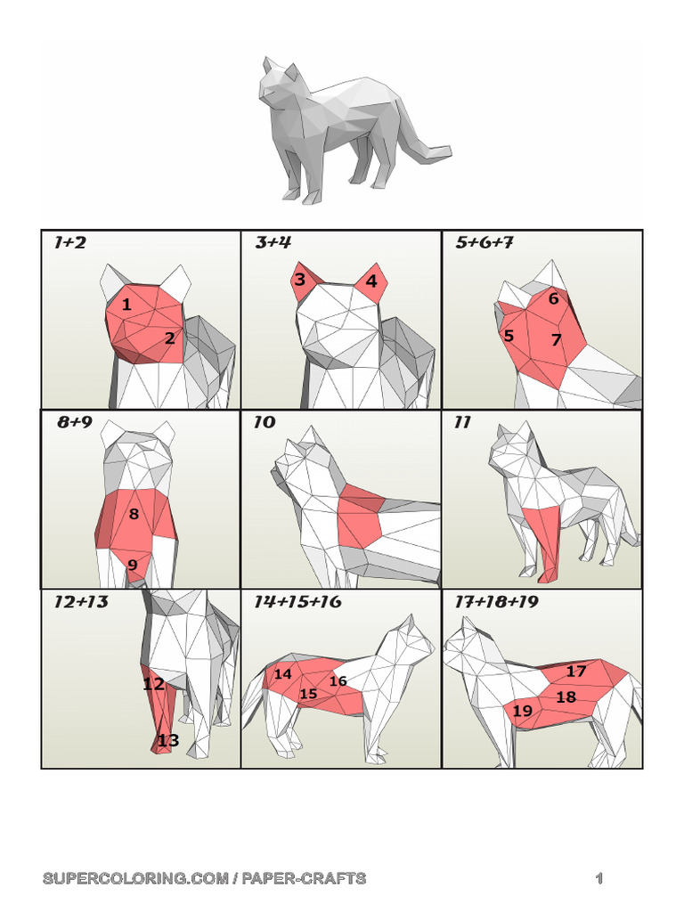 Lowpoly Cat Papercraft (Page1) | PDF