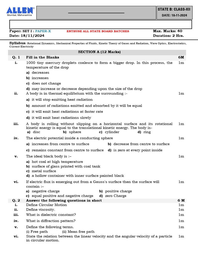 Enthuse-State Board - Unitwise Set I - Physics Ques. Paper - x-18!11 ...