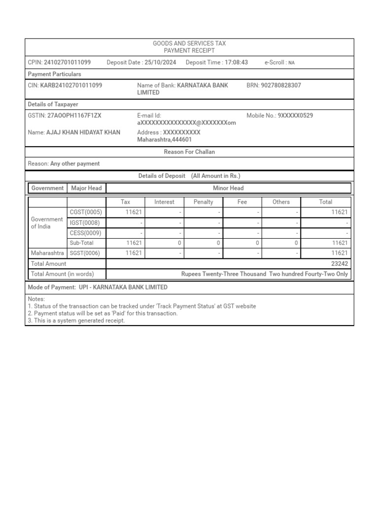 GST-Challan Receipt | PDF
