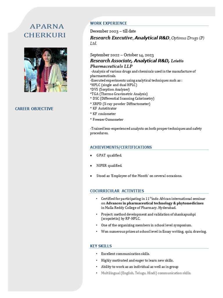 Cherkuri Aparna Resume | PDF