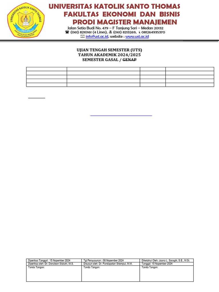 UTS Metodologi Penelitian Dan Statistika MM Gasal 2425 | PDF