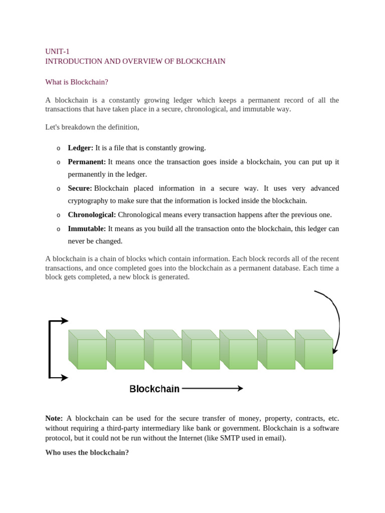 Unit-1 | PDF | Bitcoin | Cryptocurrency