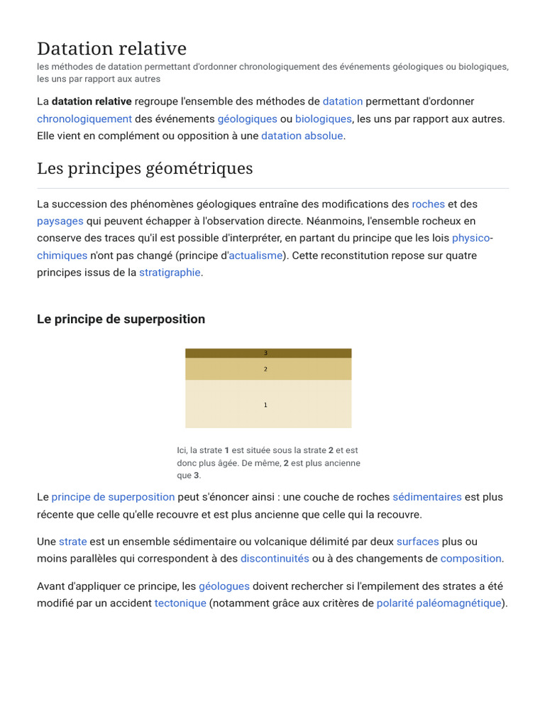 Principes de Datation Relative | PDF | Géologie | Sciences de la terre