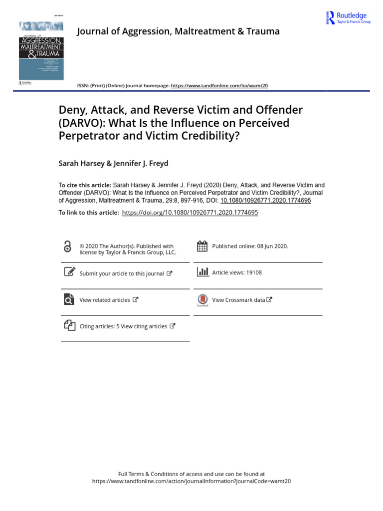 Deny Attack and Reverse Victim and Offender DARVO What Is The Influence ...