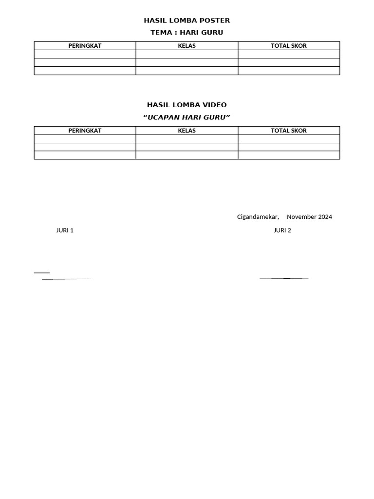 Hasil Lomba Poster Dan Video | PDF