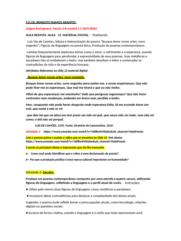 AULA REMOTA 2 ANOS | PDF