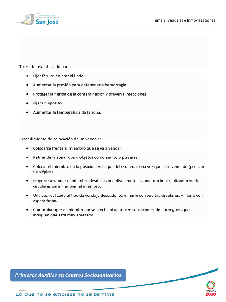 Tema 3 Inmovilización y Vendaje | PDF