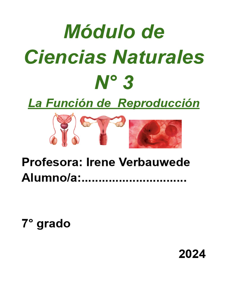 M-Dulo de Ciencias Naturales N - 3 Reproducci-N | PDF | Sistema reproductivo | Ciclo menstrual