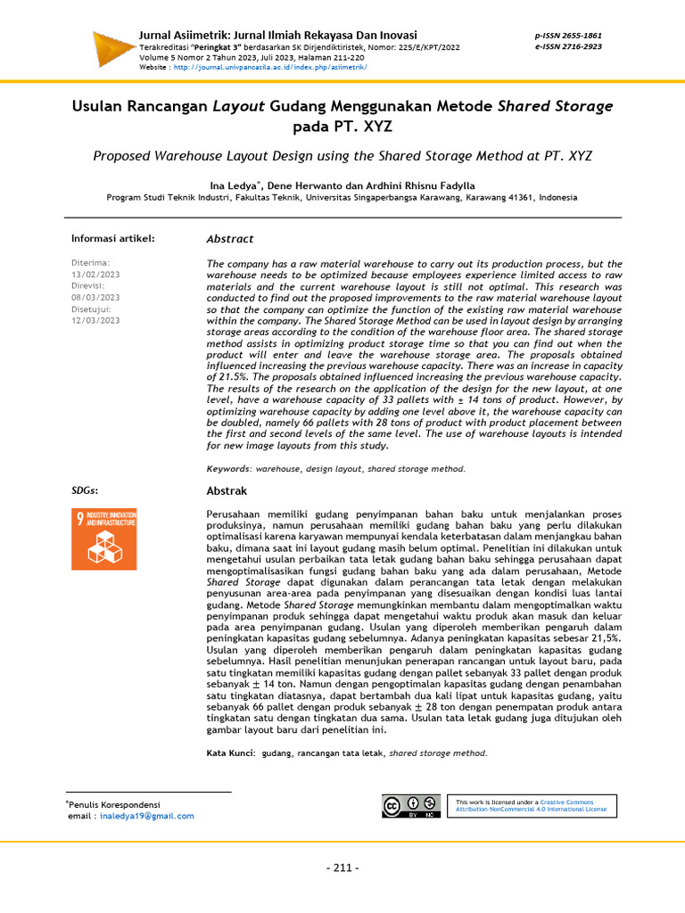 Usulan Rancangan Layout Gudang Menggunakan Metode | PDF