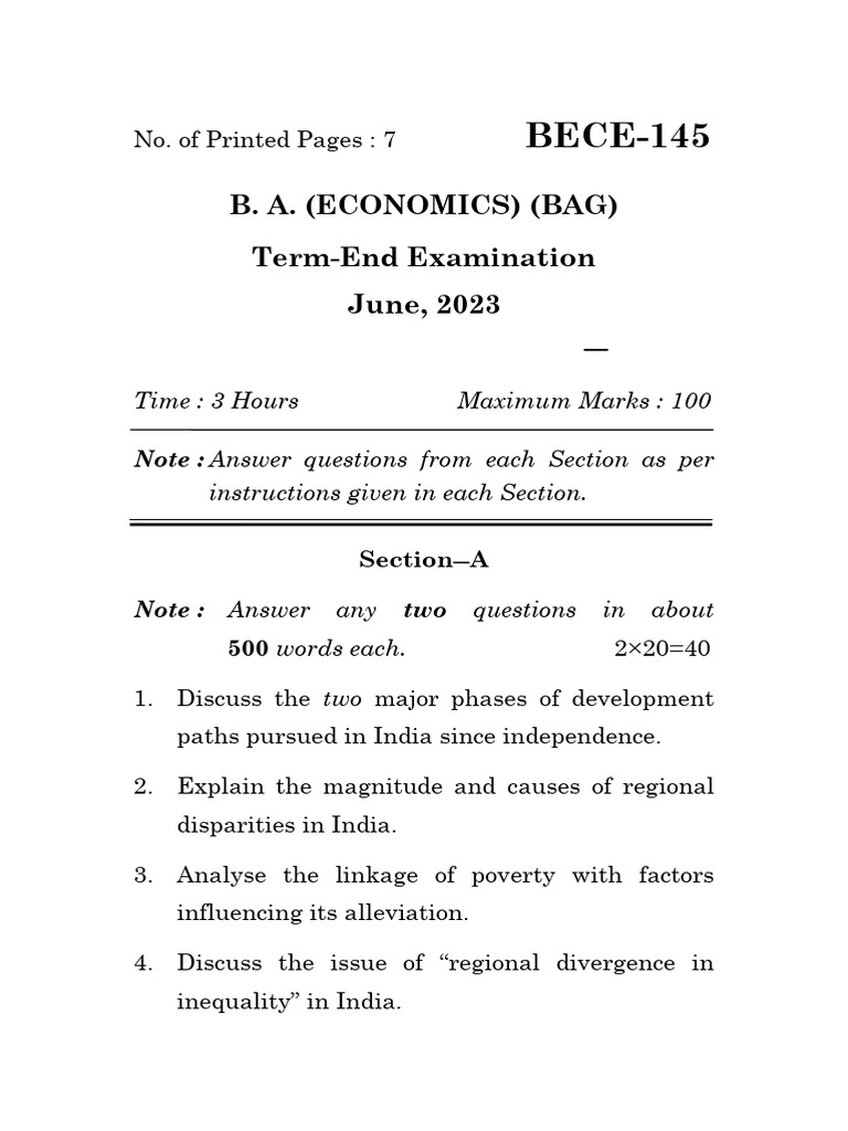 BECE-145 | PDF | Economic Inequality | Discrimination & Race Relations