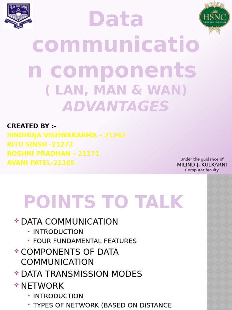 Presentation Data Communication Tybcom | PDF | Computer Network | Local Area Network
