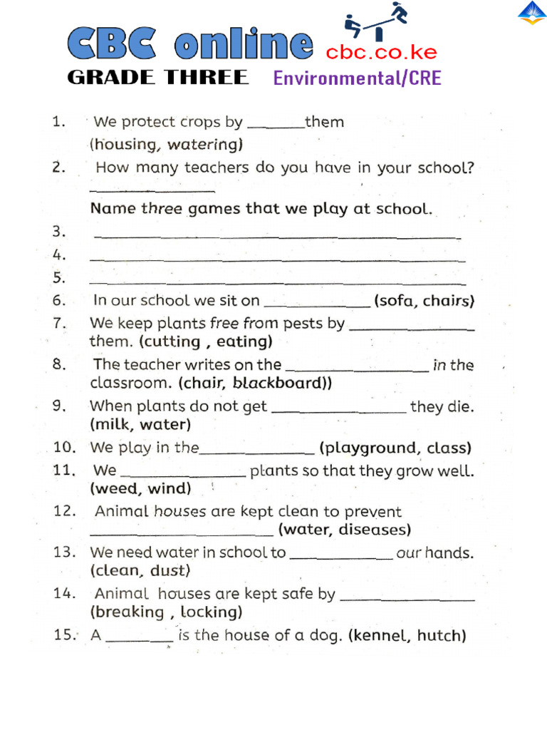 ENVIRONMENTAL GRADE 3 | PDF