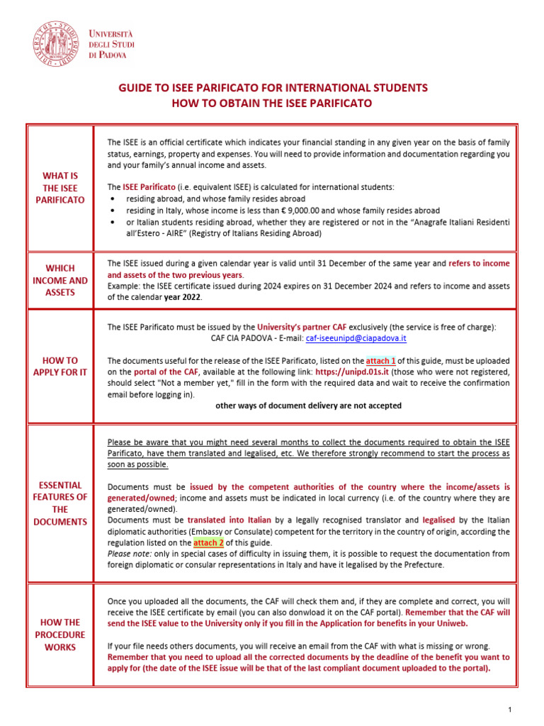 ALLEGATO - Guide - ISEE - ApplicationForBenefits - 2024 | PDF