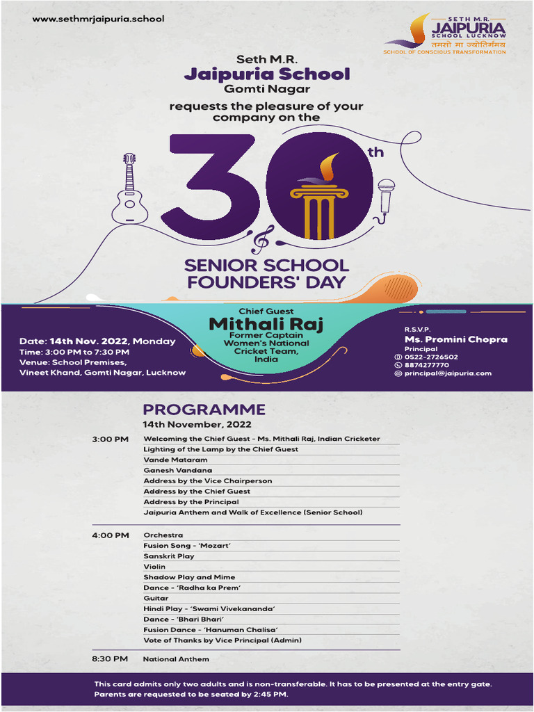 30th Founders' Day Card - 14 Nov 22 | PDF