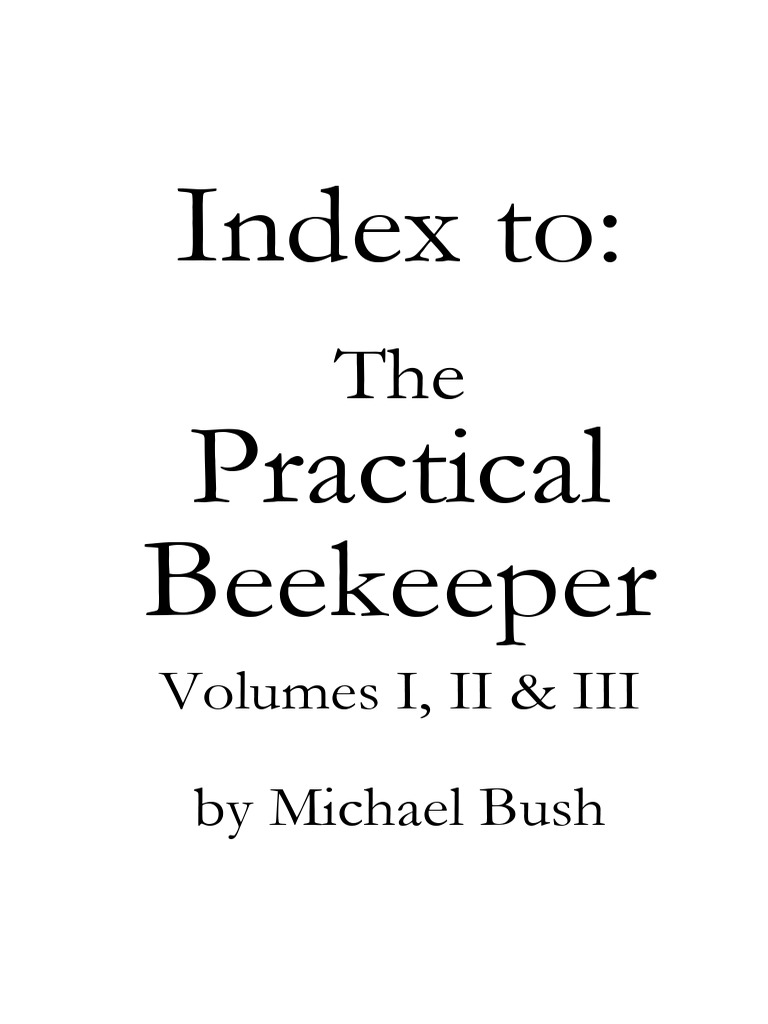 Index to the Practical Beekeeper | PDF | Honey Bee | Beehive