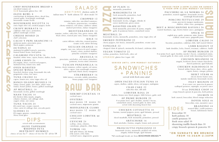 AP Rooftop Menu | PDF