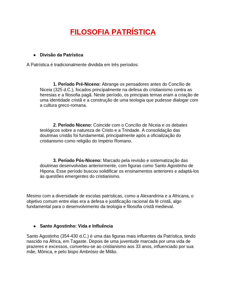 ESTUDO COMPLETO (FILOSOFIA PATRÍSTICA_ANRGUMENTO ONTOLÓGICO_FILOSOFIA ...