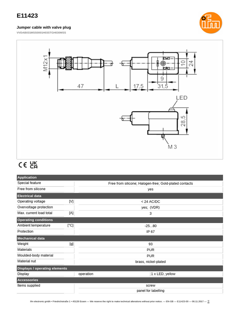 Jumper Cable With Valve Plug: VVDAB031MSS0001H03STGH030MSS | PDF ...