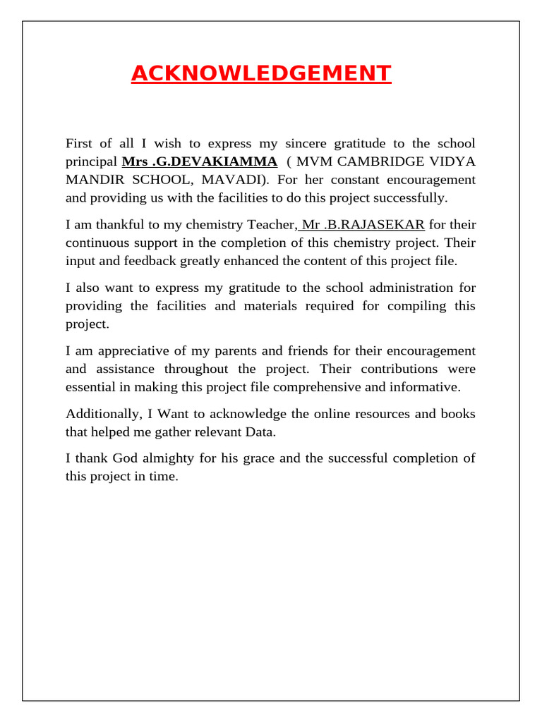 Chemistry Acknow | PDF