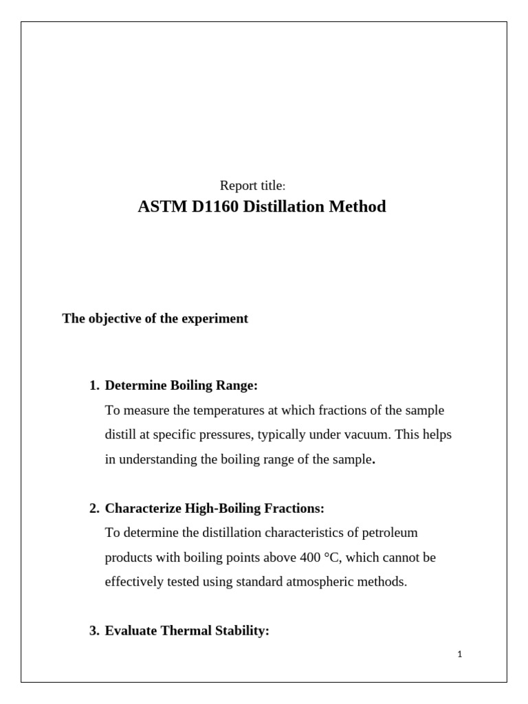 ASTM D1160 Distillation Method | PDF | Distillation | Physical Chemistry
