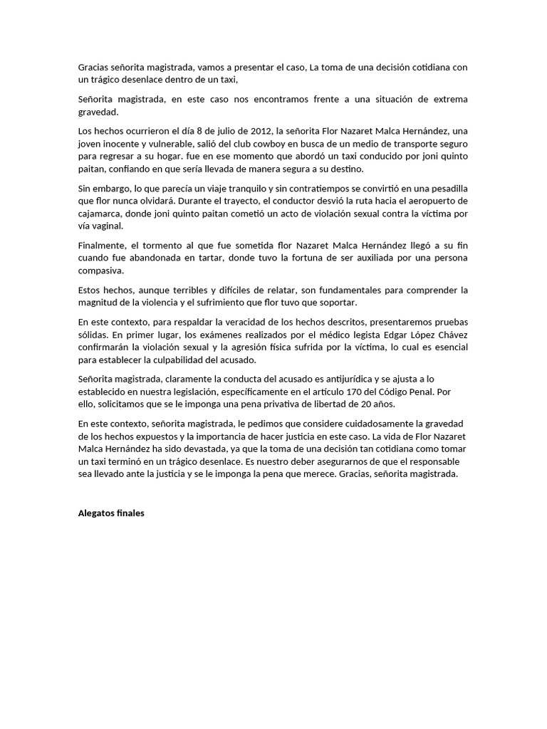 Alegatos inicales 1 | PDF