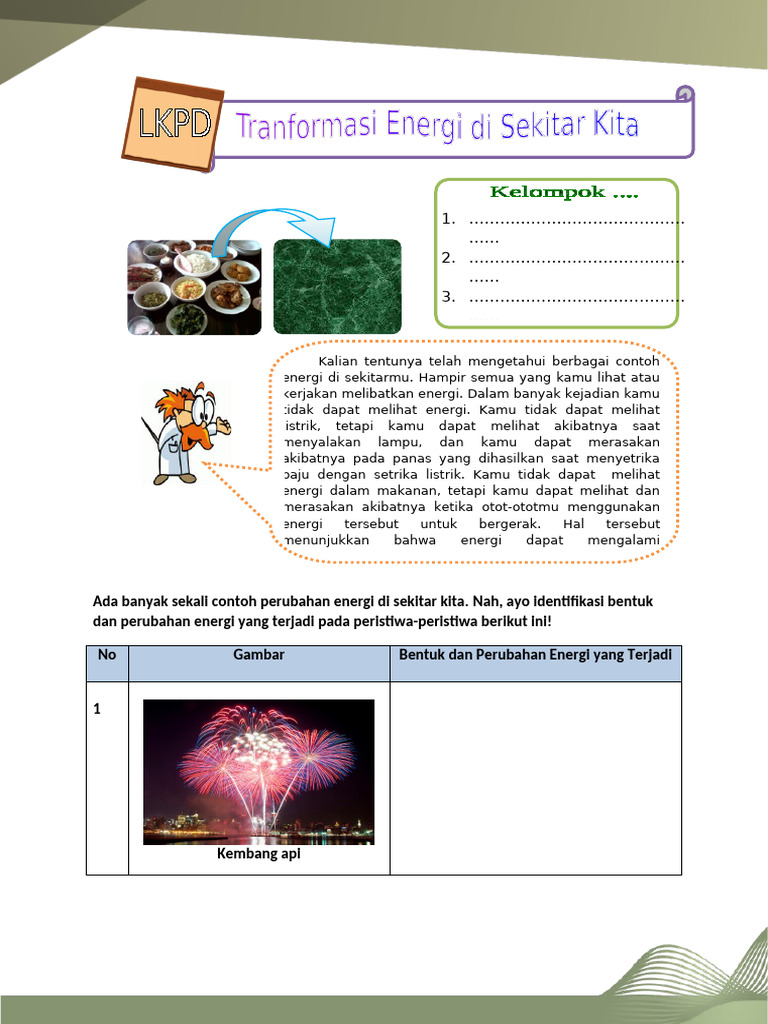 LKPD Transformasi Energi | PDF
