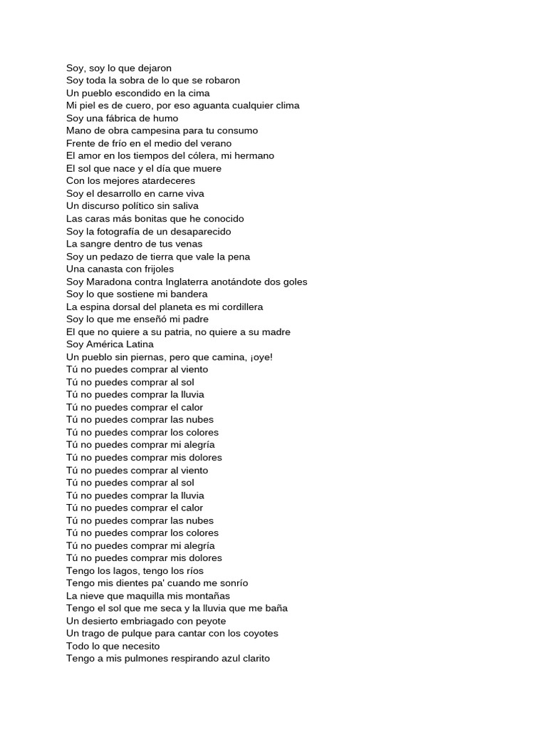 Latinoamerica, Calle 13 | PDF | America latina