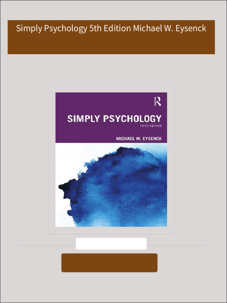 Instant Download Simply Psychology 5th Edition Michael W. Eysenck PDF ...
